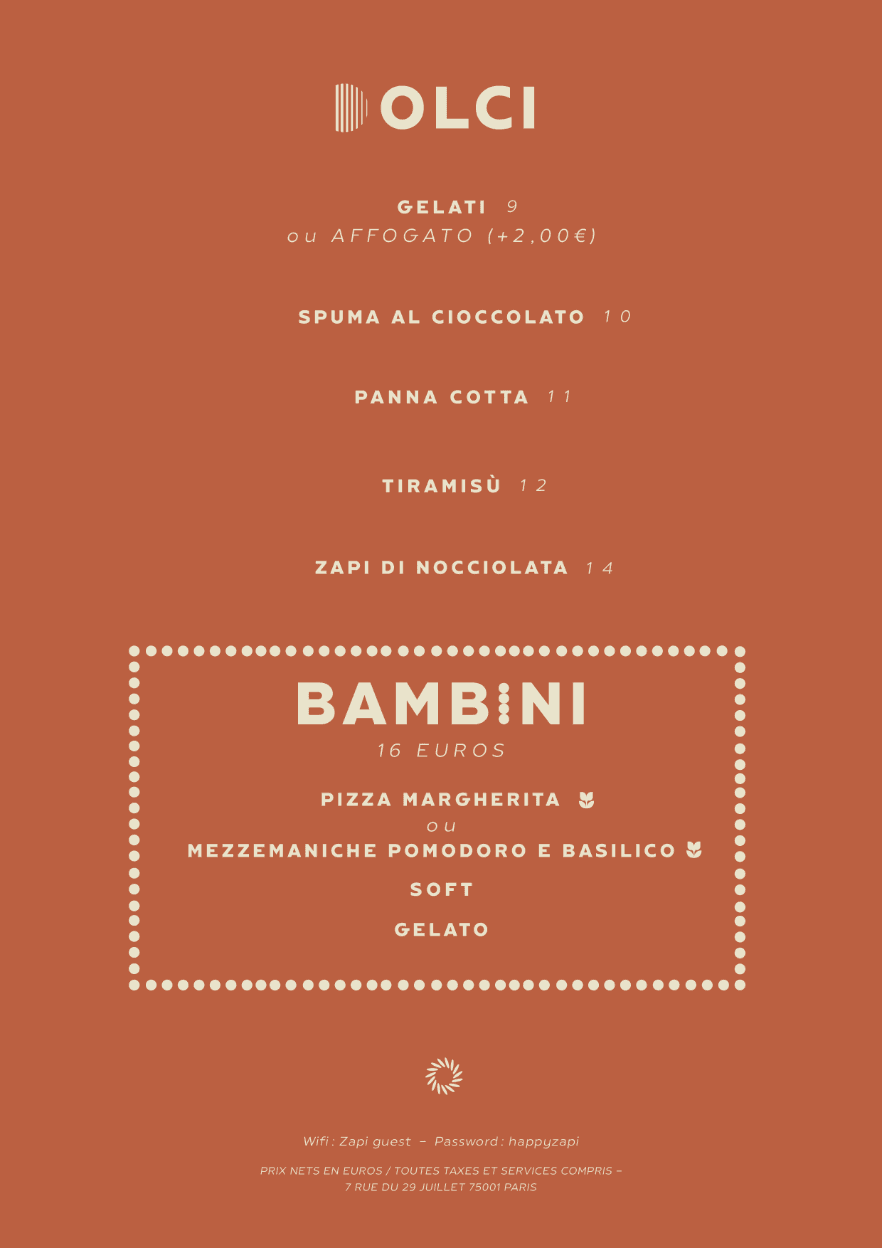 Zapi | Restaurant Italien & Pizzeria à Paris 1er | Pizza Maison